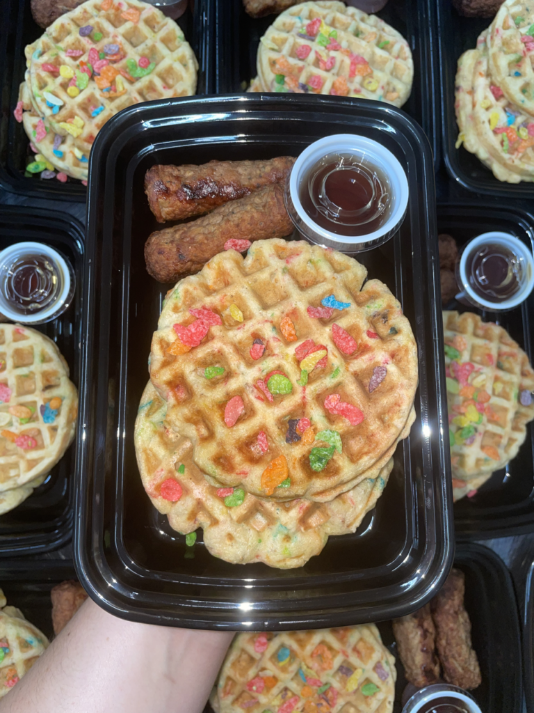 Fruity Pebbles Protein Waffles - Simple Yummy Meals